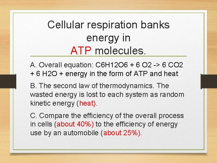 Chapter 7 How Cells Harvest Chemical Energy Introduction