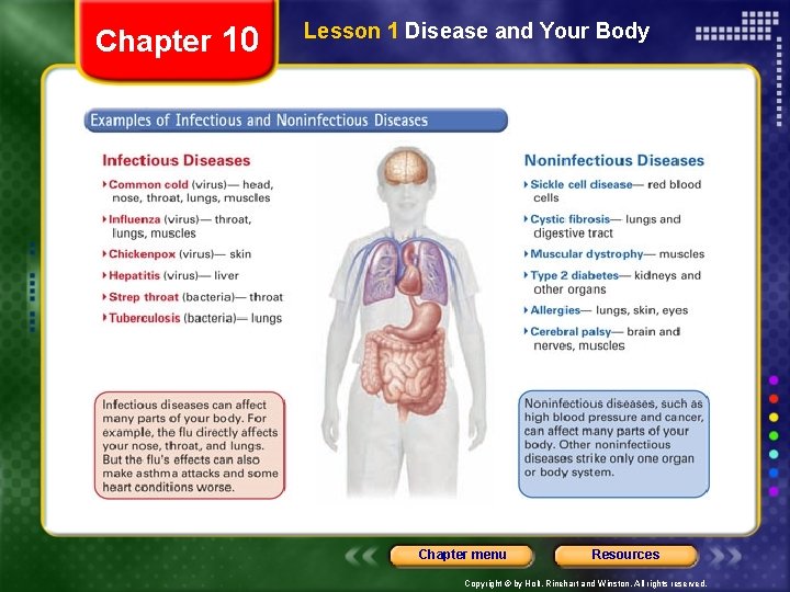 Chapter 10 Lesson 1 Disease and Your Body