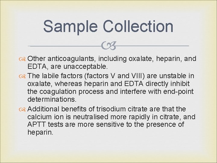 Coagulation Screening Test Mr Mohammed A Jabar PREANALYTICAL