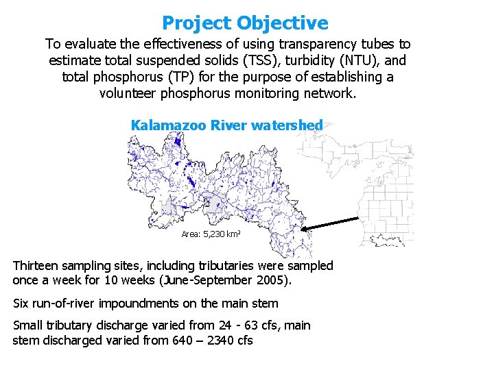 Transparency tube as a surrogate for turbidity suspended