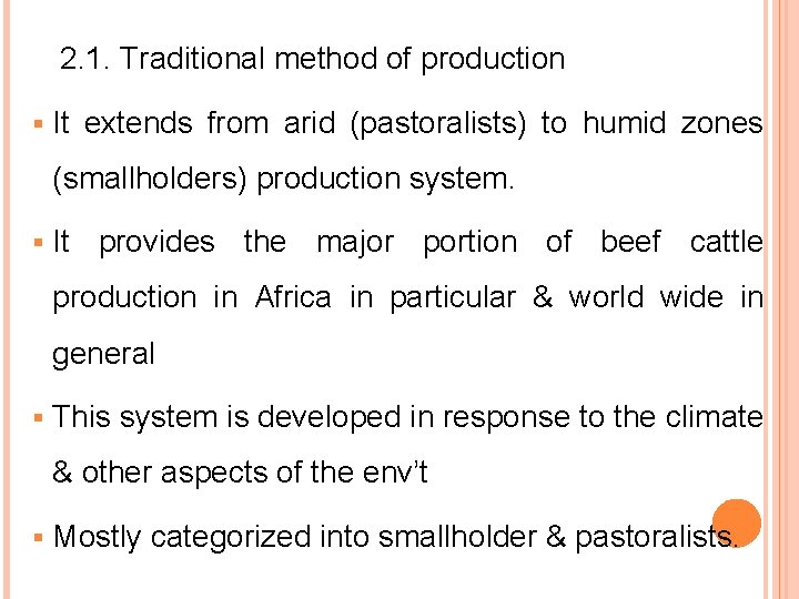 BEEF CATTLE PRODUCTION Chapter one Introduction 1 1