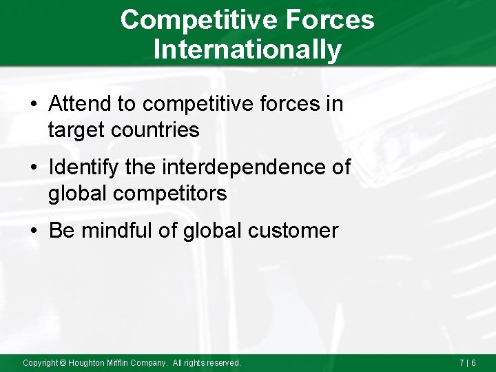 Chapter 7 Reaching Global Markets Objectives Understand global