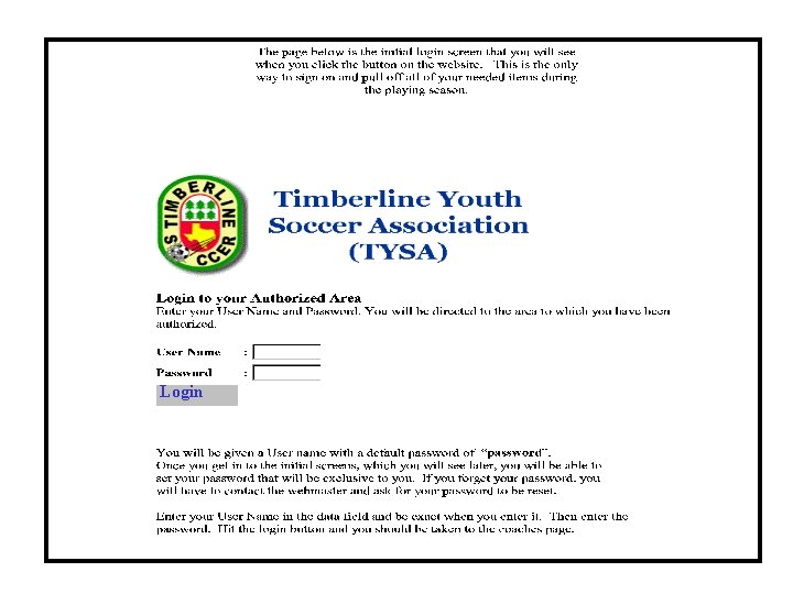 Timberline Youth Soccer Association TYSA Coaches Reference Book