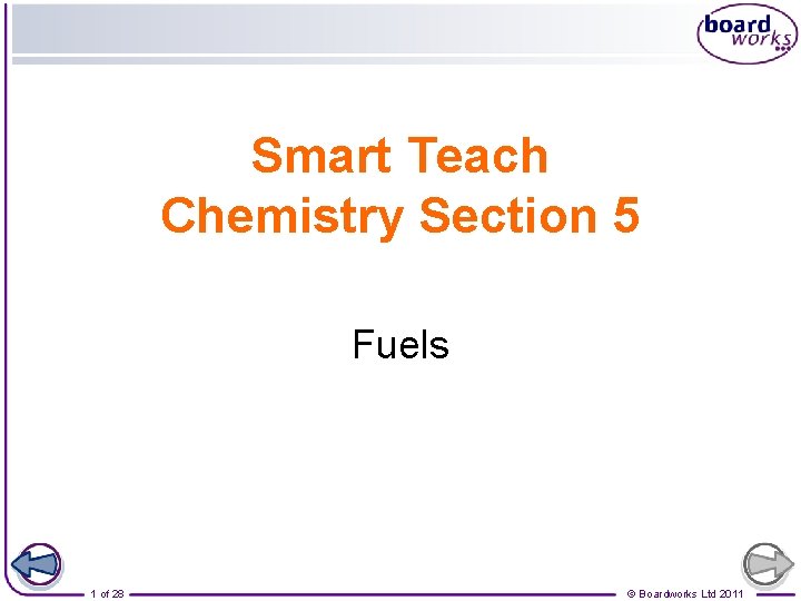 Smart Teach Chemistry Section 5 Fuels 1 of