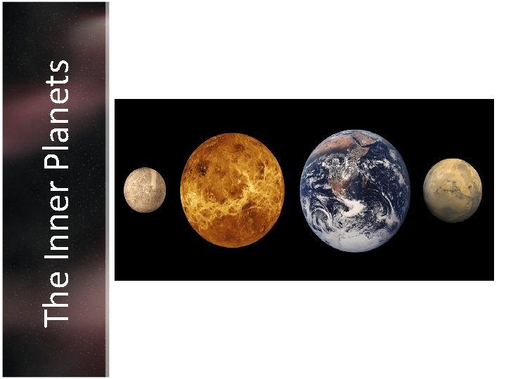 Astronomy Inner Planets Objectives Explain the difference between