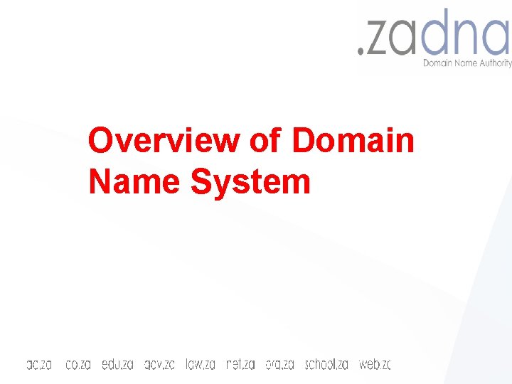 Overview of Domain Name System Agenda Key Definitions