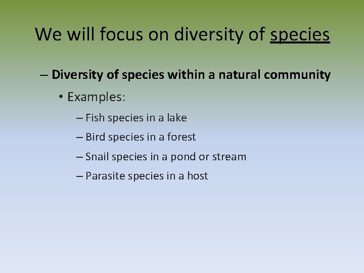 Biodiversity Something catchy here The outstanding scientific discovery