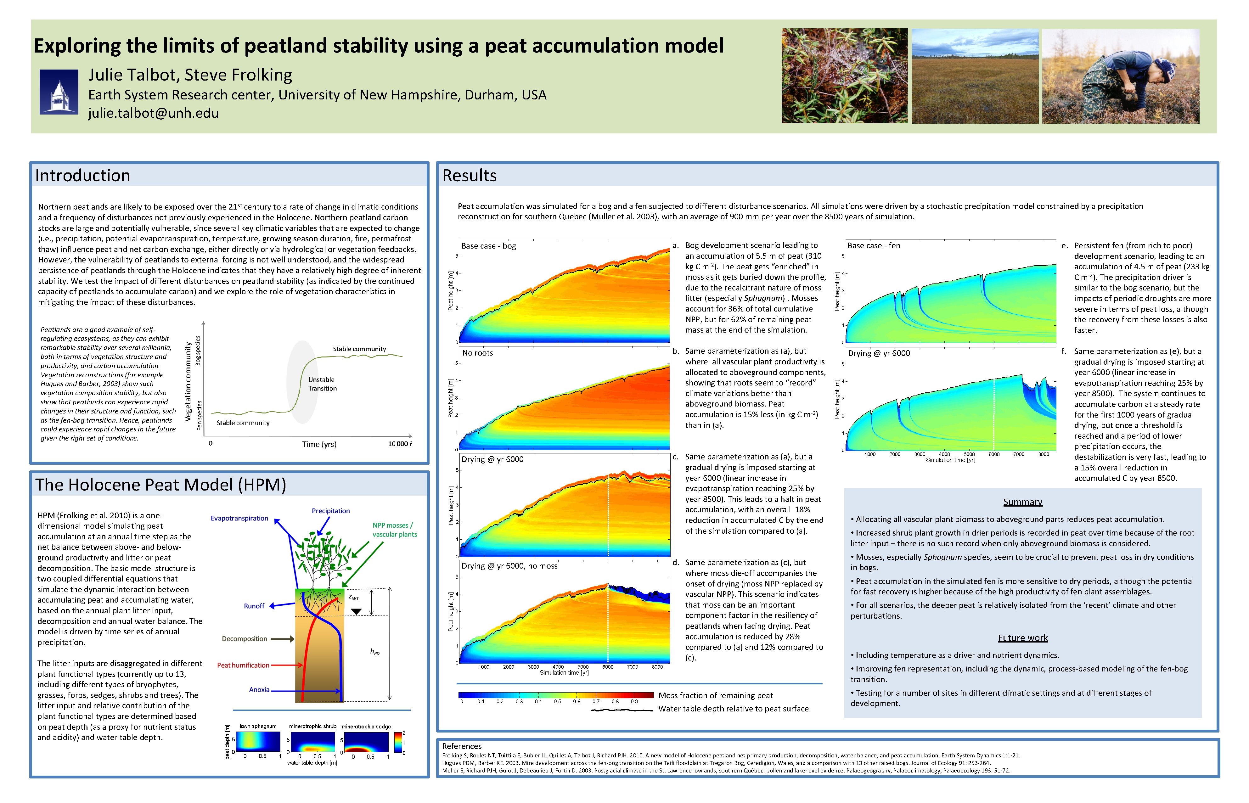 Exploring the limits of peatland stability using a