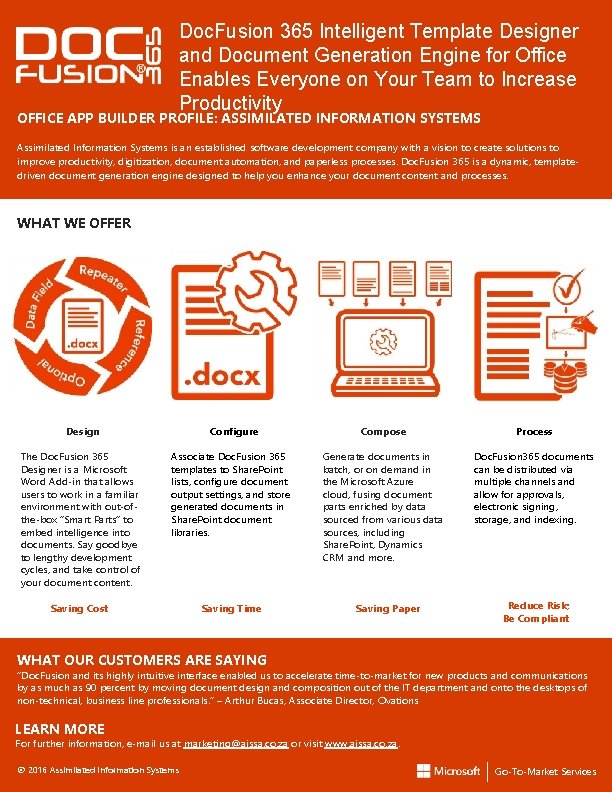 Doc Fusion 365 Intelligent Template Designer and Document