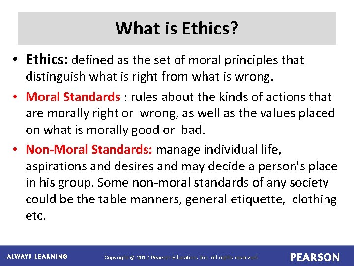 Chapter One Basic Principles Ethics and Business Copyright