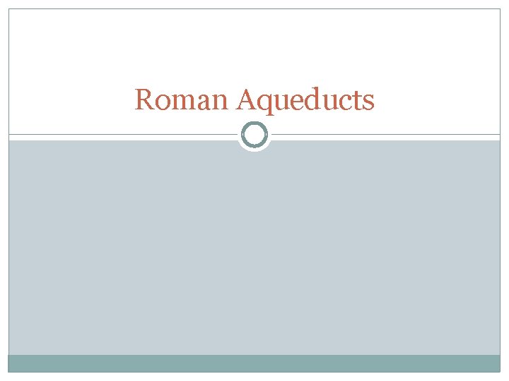 Roman Aqueducts History First water supply to Rome