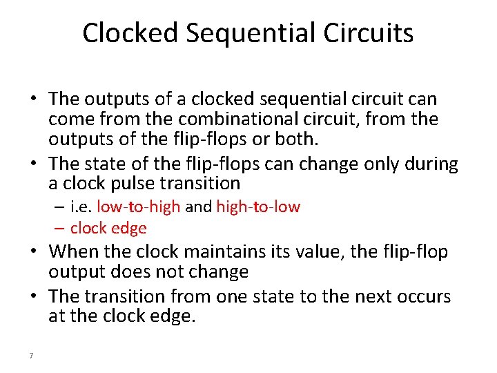 Synchronous Sequential Logic Part I Mantksal Tasarm BBM