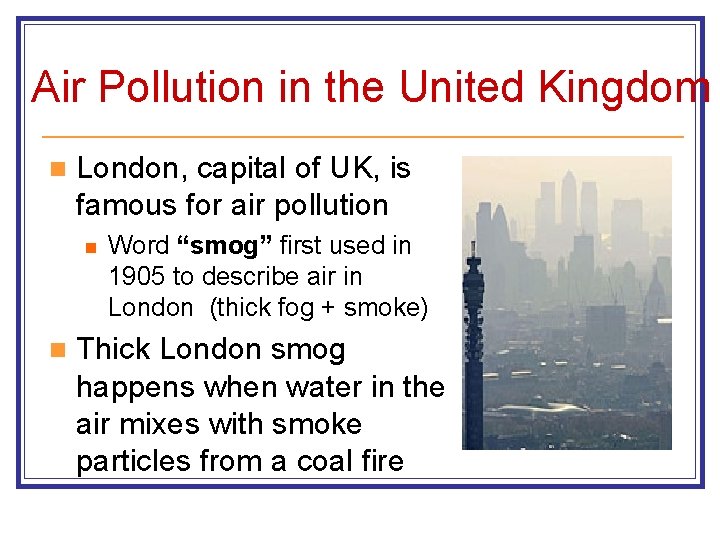 Europes Environmental Issues Air Pollution Air Pollution n