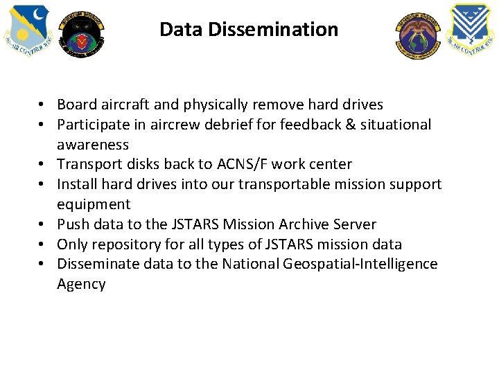 461 ACNS Mission Statement Responsible for communications and