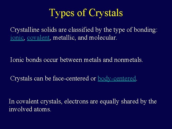 Lecture 19 Solids Solutions Crystals van der Waals