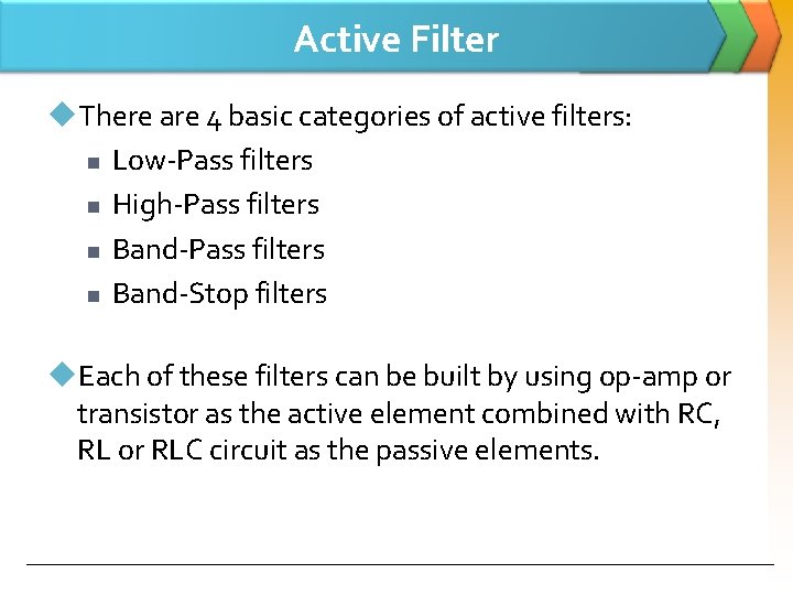 Chapter 5 Active Filter EMT 3593 Analog Electronic