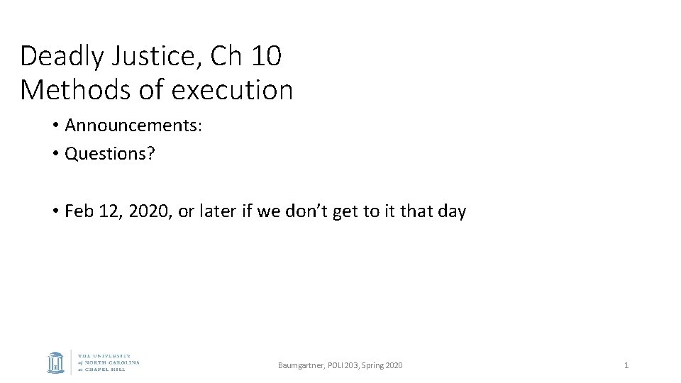 Deadly Justice Ch 10 Methods of execution Announcements