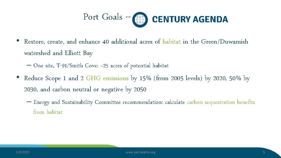 MARINE HABITAT CREATION AT THE PORT OF SEATTLE
