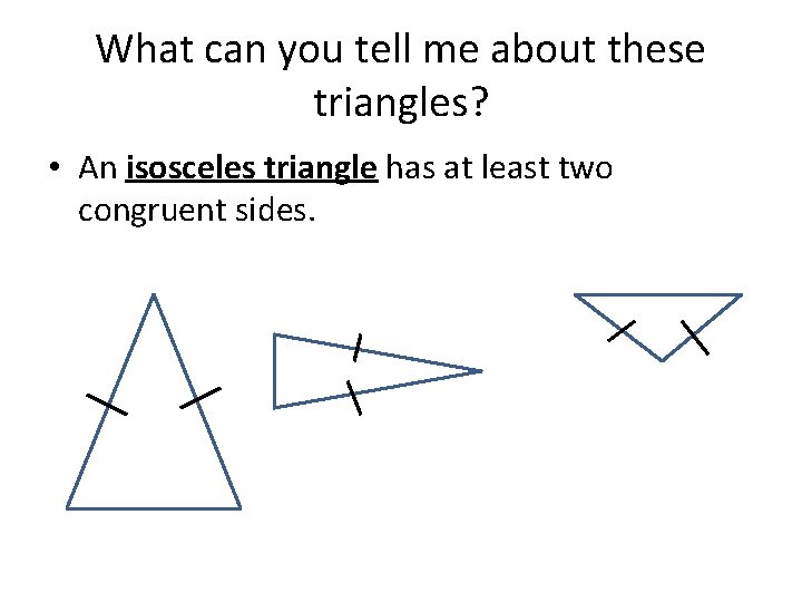 Notes on Triangles Vertices are labeled with capital
