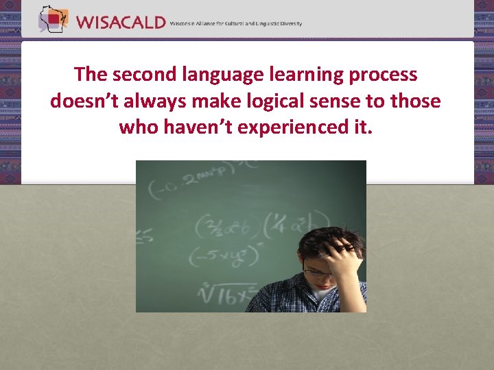 The second language learning process doesnt always make