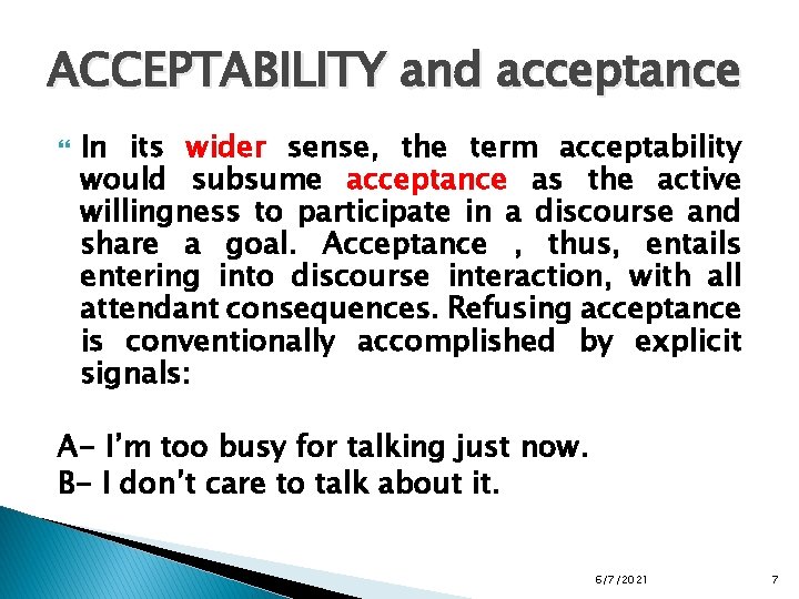 THE SEVEN STANDARDS OF TEXTUALITY ACCEPTABILITY in de