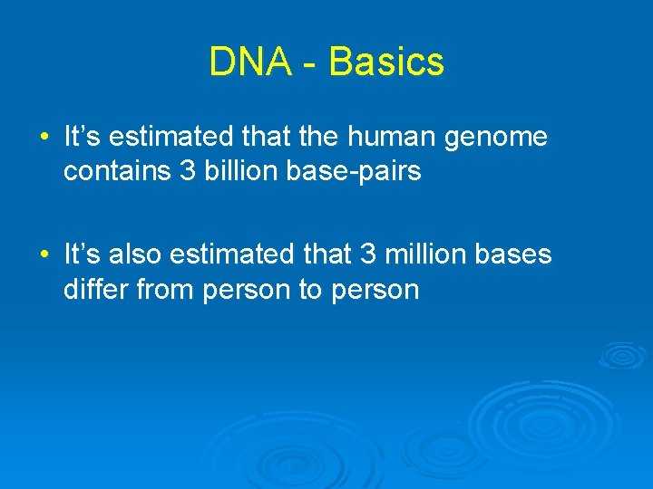 The Biology Behind DNA Fingerprinting Mark Bailey Outline