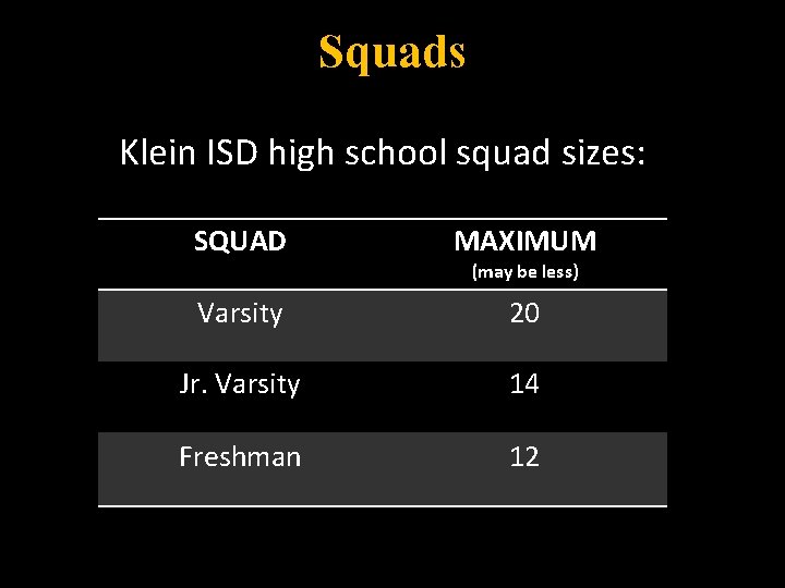 KLEIN OAK CHEER Tryout InformationParent Meeting 1 At