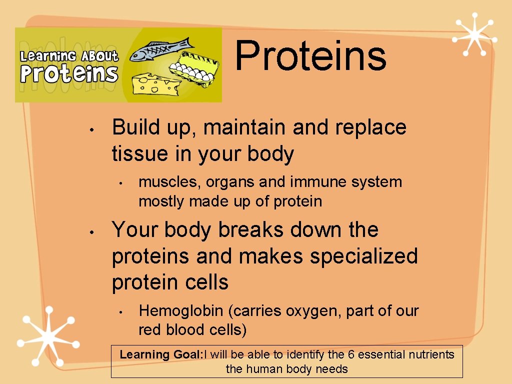 6 Essential Nutrients GAME PLAN Learning Goal I