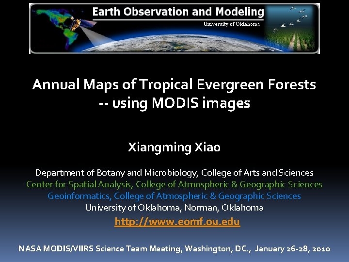 Annual Maps of Tropical Evergreen Forests using MODIS