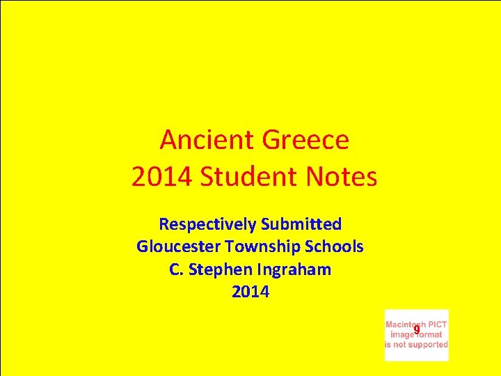 Ancient Greece 2014 Student Notes Respectively Submitted Gloucester