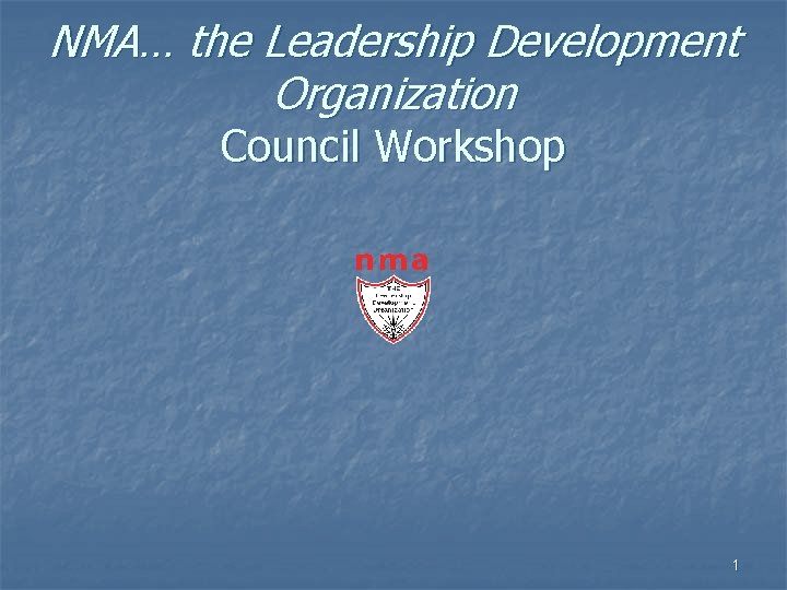 NMA the Leadership Development Organization Council Workshop 1