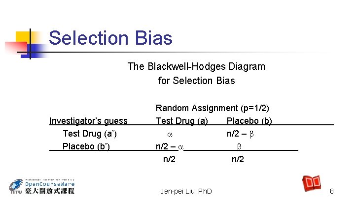 Basic Design Considerations n Methods to eliminate bias