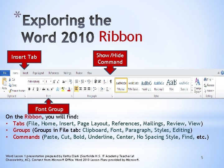 Lesson 1 Word Lesson 1 presentation prepared by