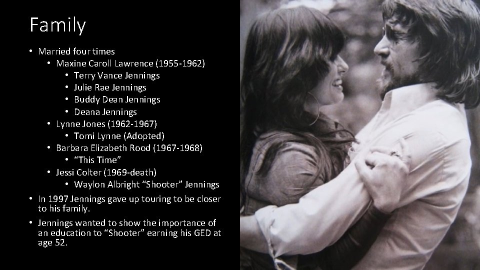 Waylon Jennings Timeline Born June 15 1937 Littlefield