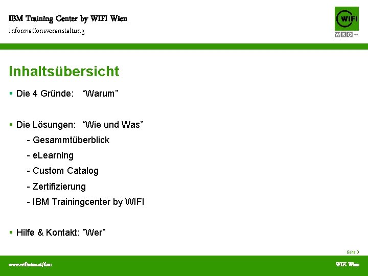 IBM Training Center by WIFI Wien Informationsveranstaltung www