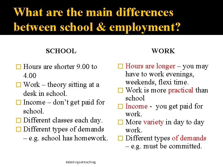 Introduction to Working Life Work Work can be