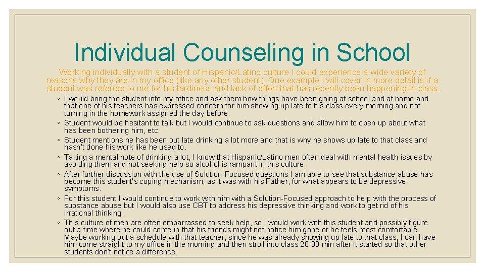 HISPANICLATINO CULTURE Multicultural Counseling Courtney Traxson My ...