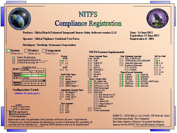 Product Global Hawk Enhanced Integrated Sensor Suite Software