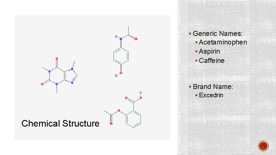 Generic Names Acetaminophen Aspirin Caffeine Brand Name Excedrin