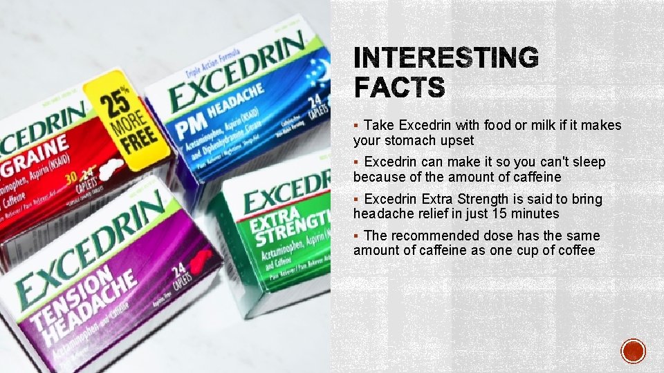 Generic Names Acetaminophen Aspirin Caffeine Brand Name Excedrin