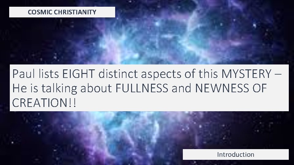 Cosmic Christianity The Letter to Ephesus EIGHT BLESSINGS