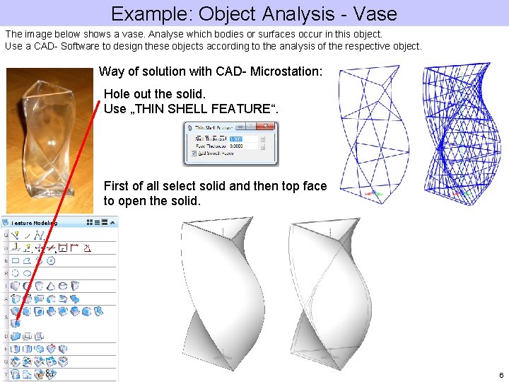 Example Object Analysis Vase Additional Task to the