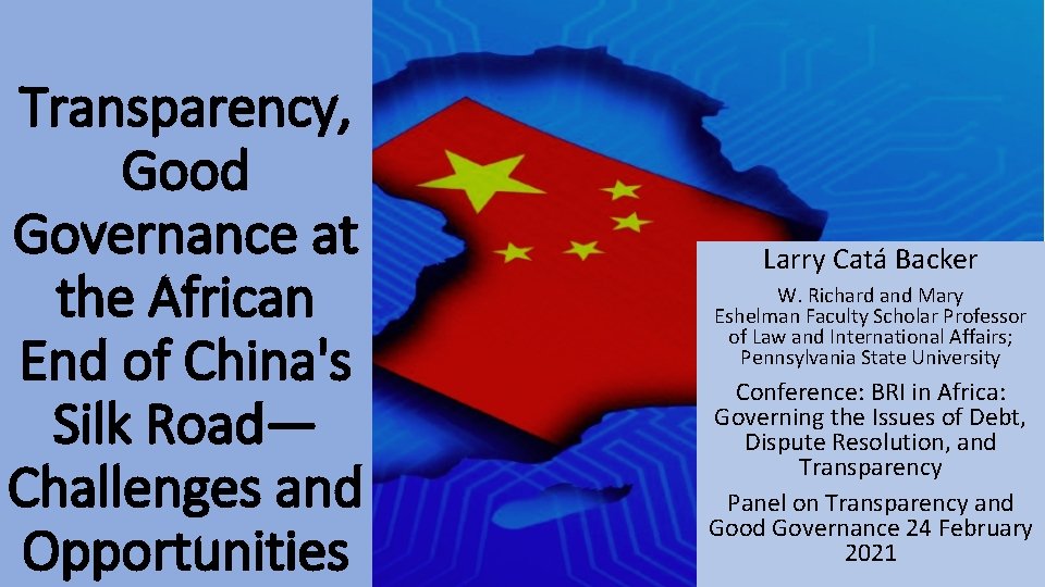 Transparency Good Governance at the African End of