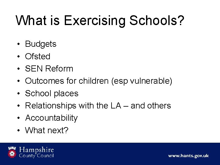 What is Exercising the LA Budgets Ofsted SEN