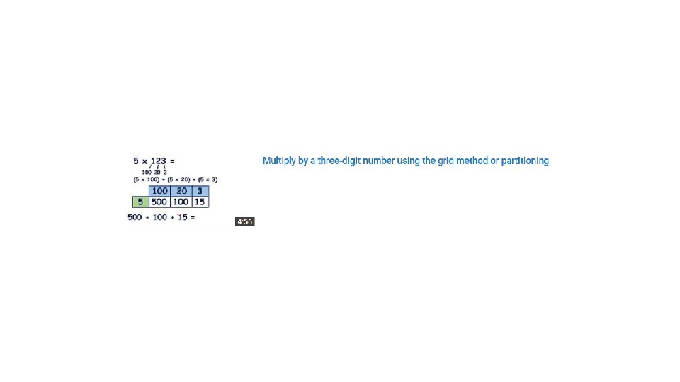x Numbers Year 4 5 Develop methods for