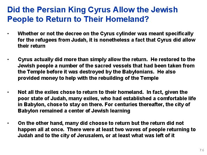7 The Restoration Judah Freed From the Babylonian