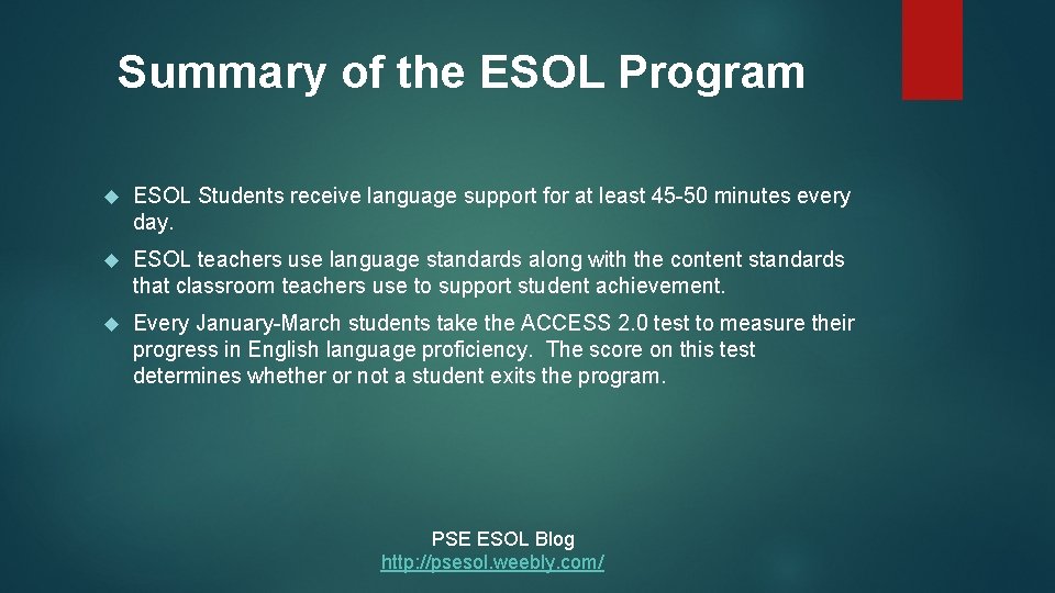 Powder Springs Elementary School ESOL Open House English