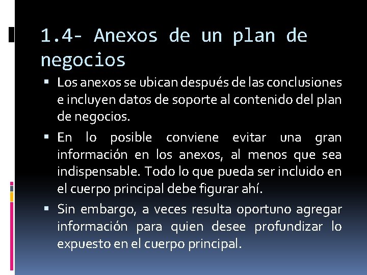 1 4 ANEXOS DE UN PLAN DE NEGOCIOS