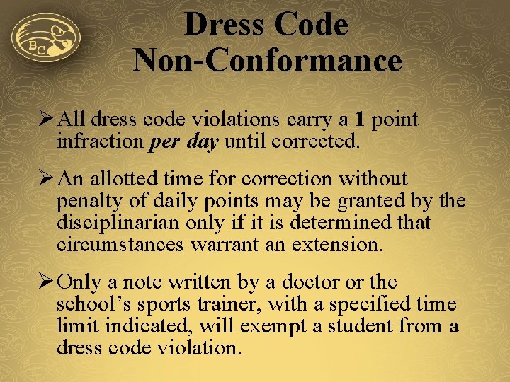 Bethlehem Catholic High School Dress Code Policy Revised