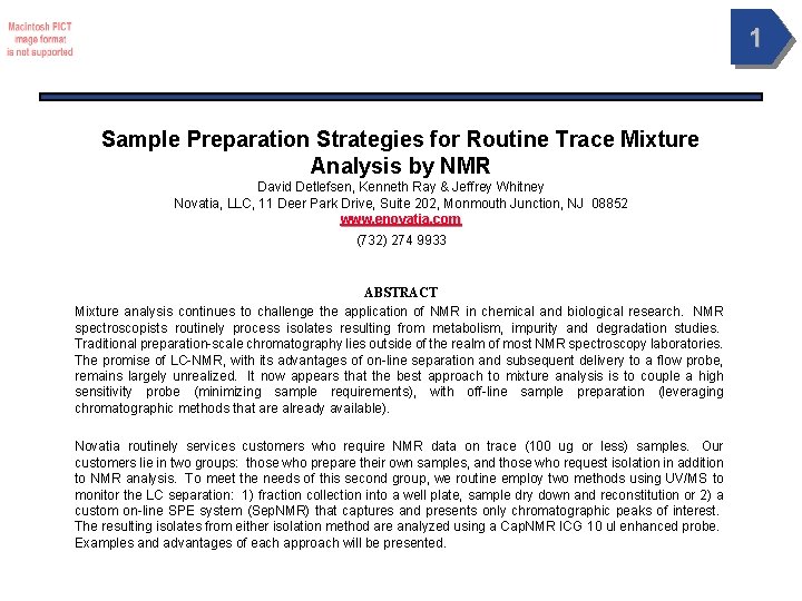 1 Sample Preparation Strategies for Routine Trace Mixture